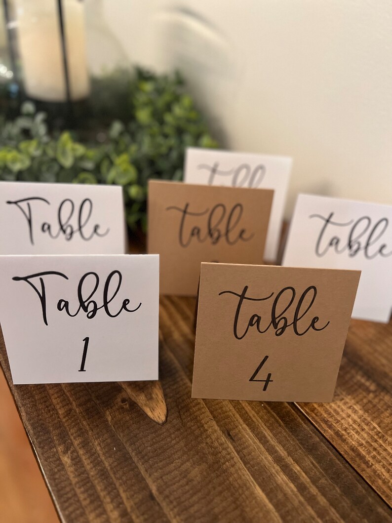 Tented Cardstock Table Numbers, Seating Chart Numbers, Wedding, Tables ...