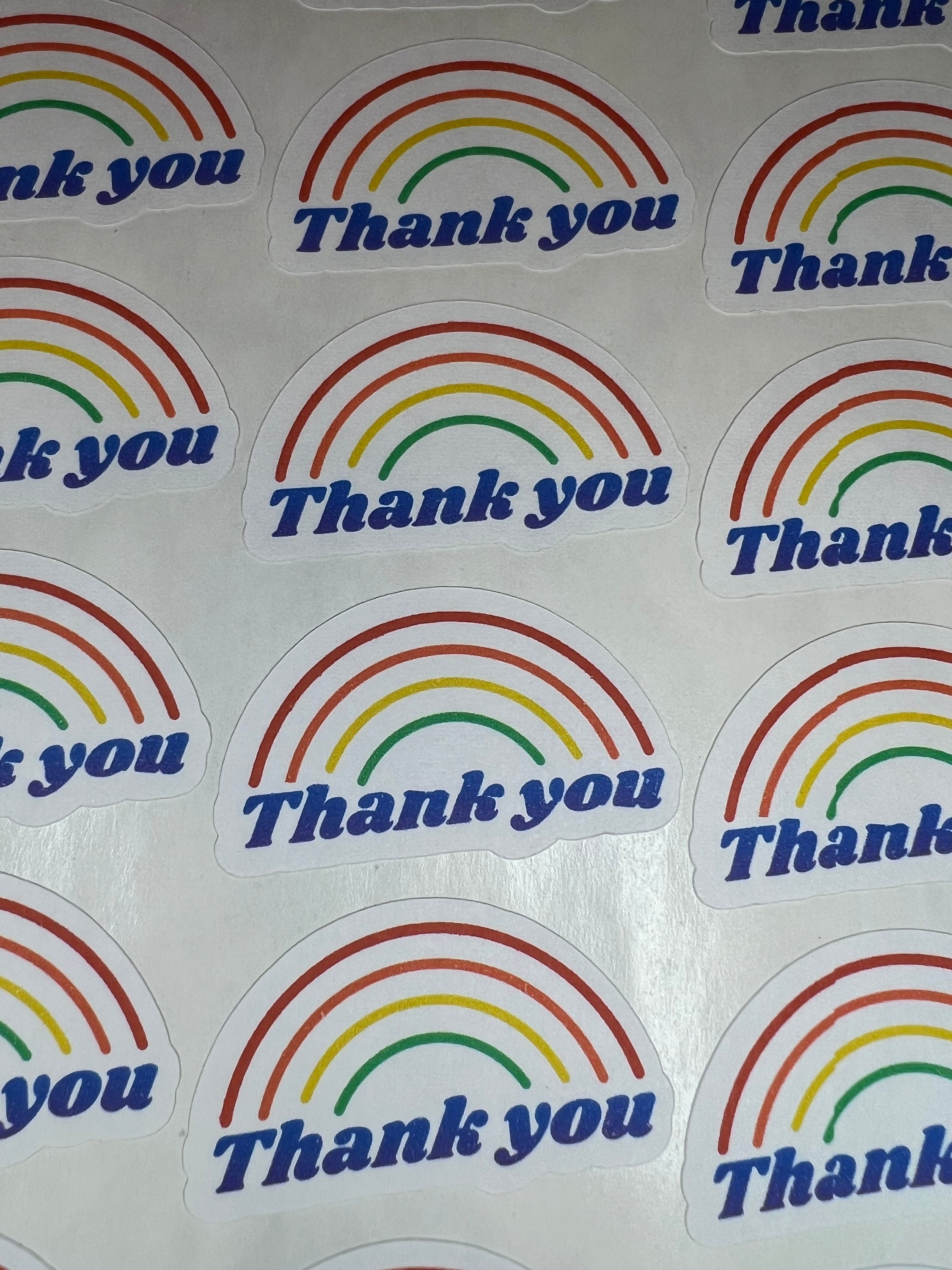 Thank You Rainbow Sticker Thank You Note Thank You Card Thank You ...