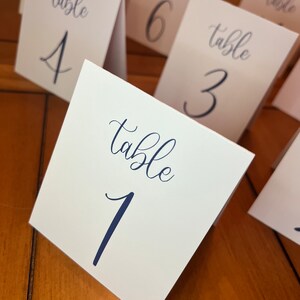 Tented Cardstock Table Numbers, Seating Chart Numbers, Wedding, Tables ...