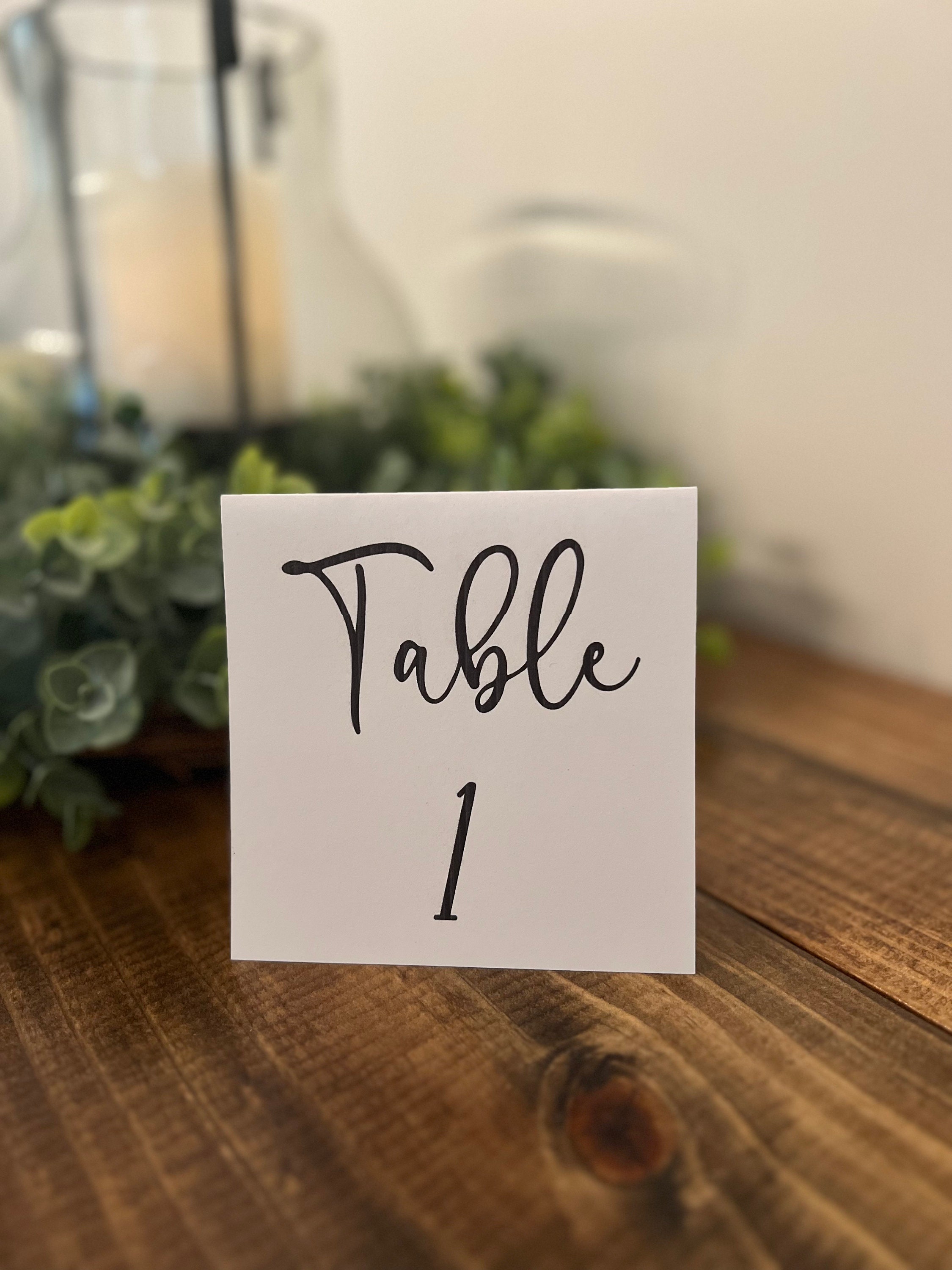 Tented Cardstock Table Numbers, Seating Chart Numbers, Wedding, Tables ...