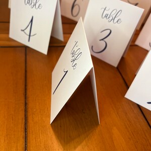 Tented Cardstock Table Numbers, Seating Chart Numbers, Wedding, Tables ...