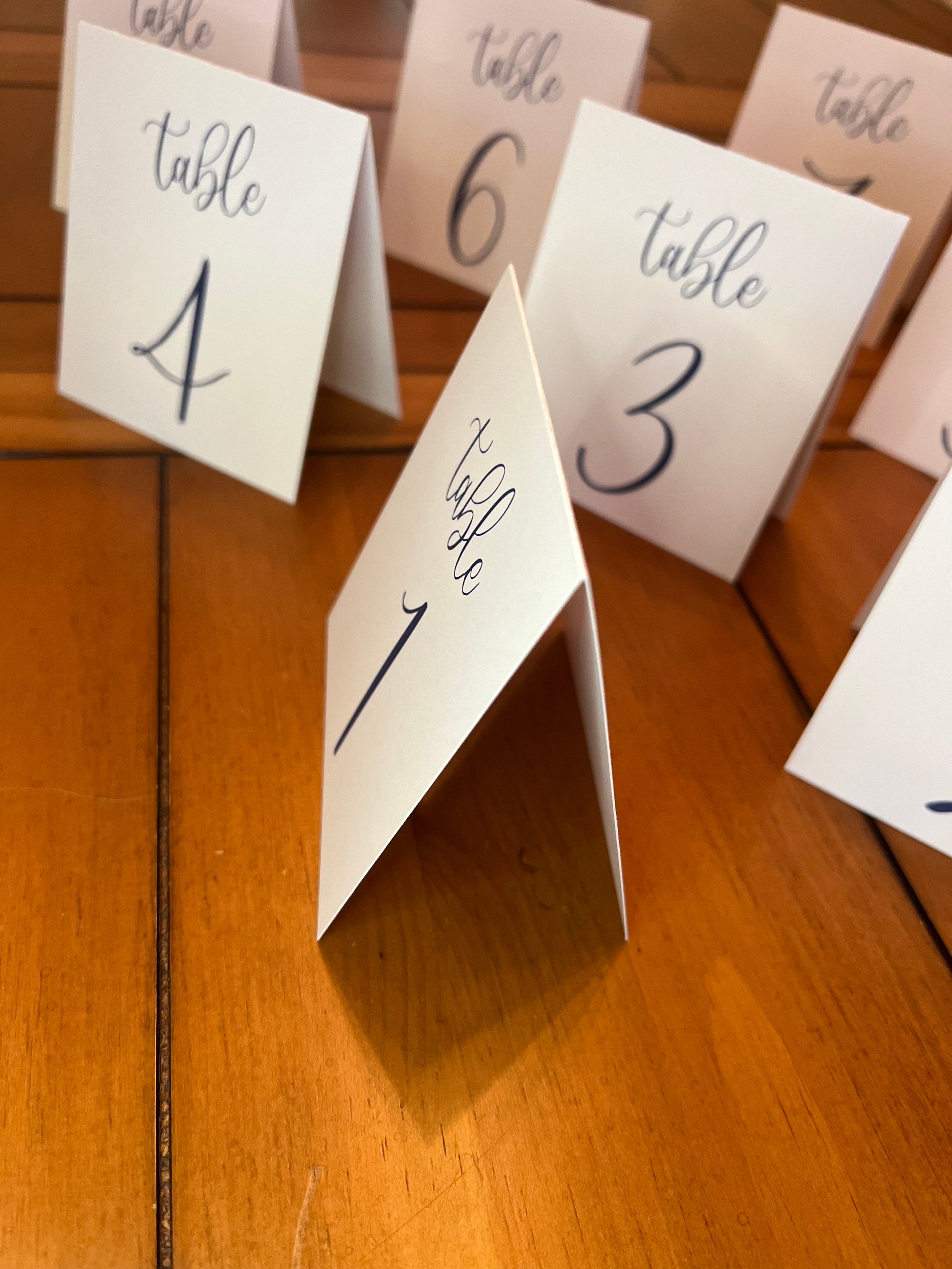 Tented Cardstock Table Numbers, Seating Chart Numbers, Wedding, Tables ...