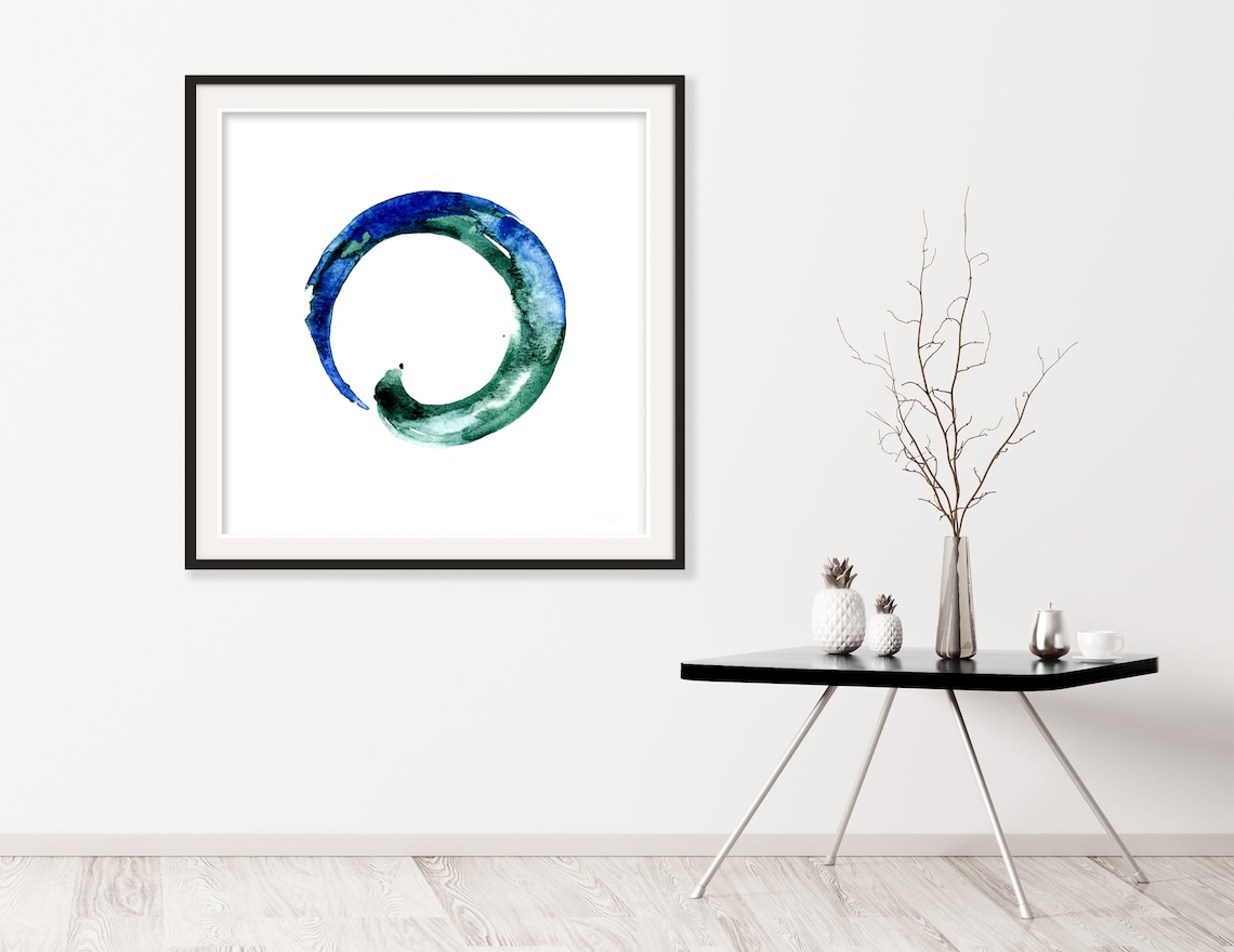 Large Abstract Enso Wall Print Zen Circle Gallery Wall Art | Etsy