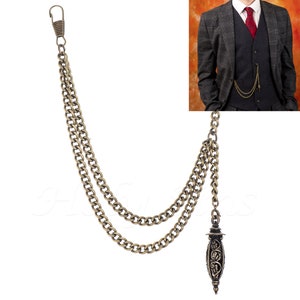 Bronze Albert Pocket Watch Fob Chain With Pendant - Etsy