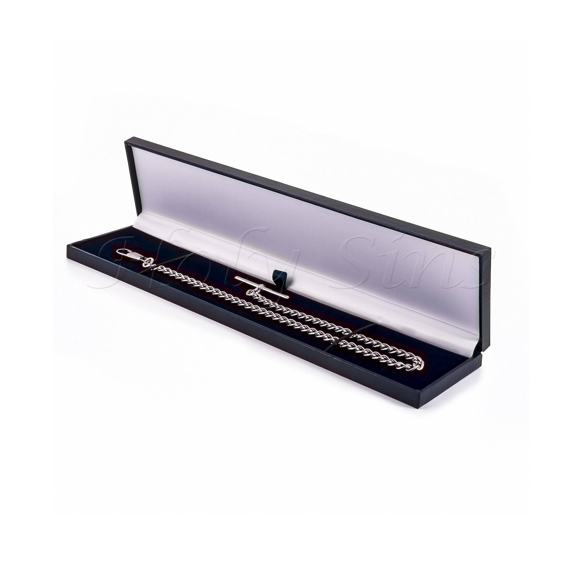 Brand New Silver Colour Double Albert Pocket Watch Chain With - Etsy UK