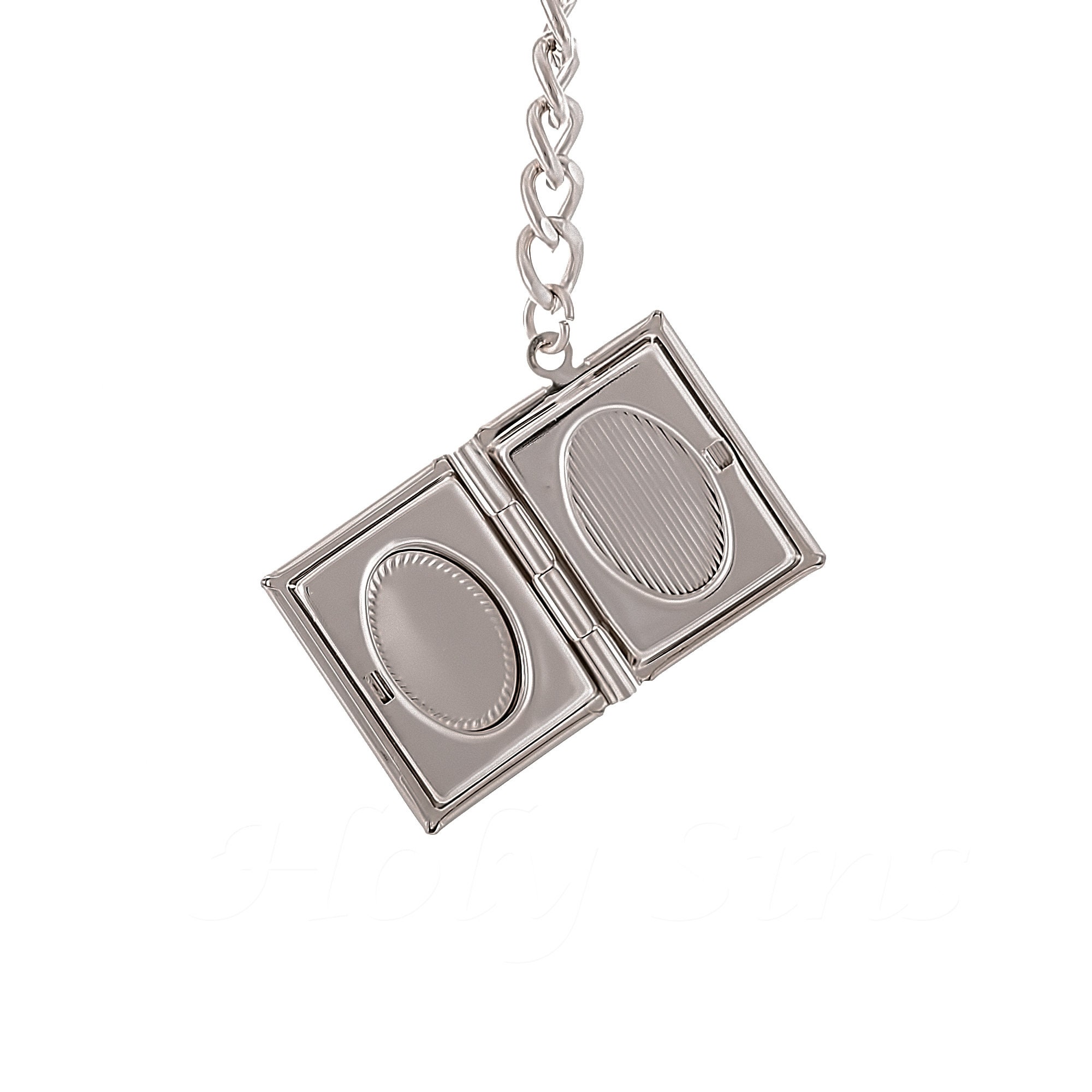 Brand New Silver Colour Single Albert Pocket Watch Chain With Locket ...