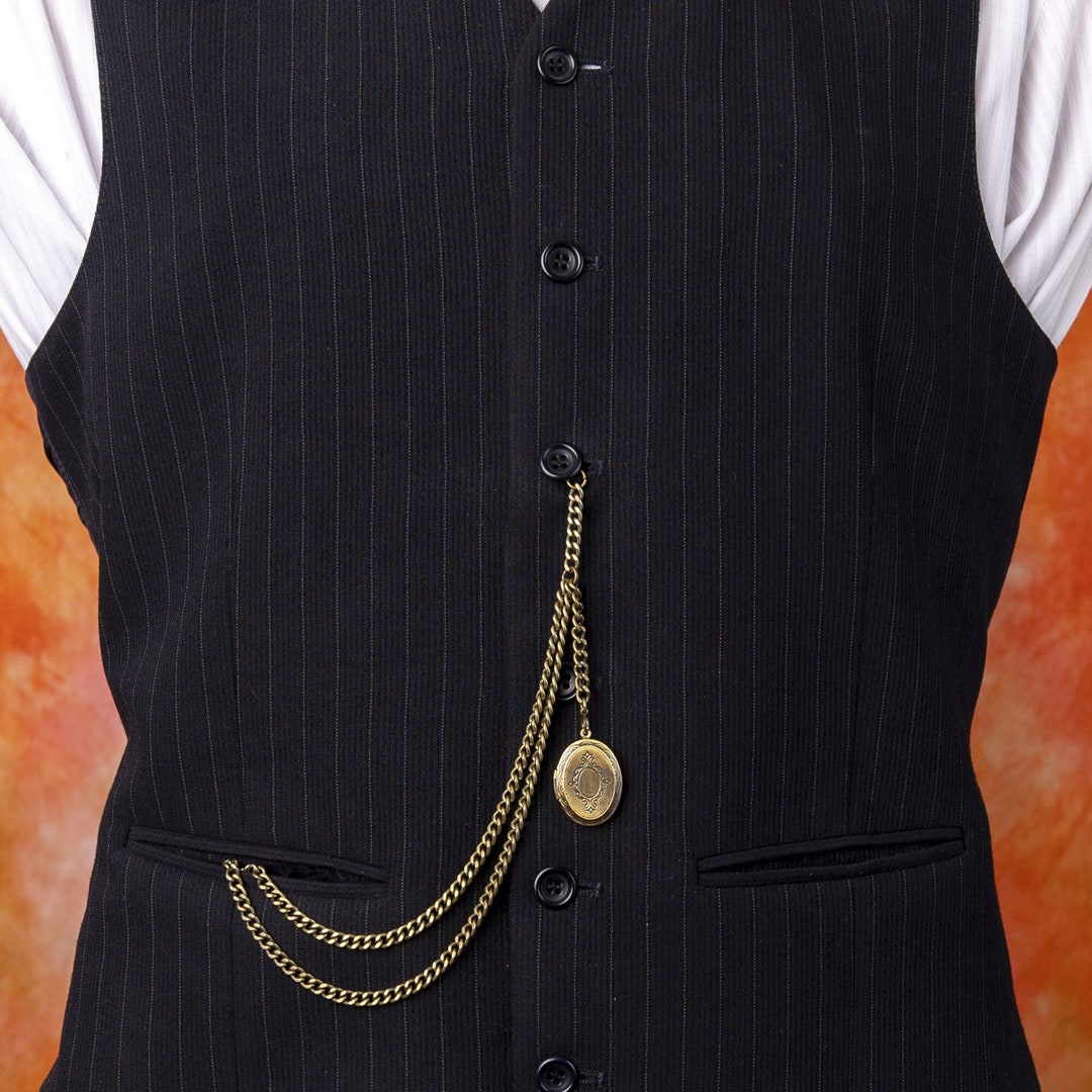 Handmade Bronze Albert Pocket Watch Fob Chain With Locket Pendant - Etsy