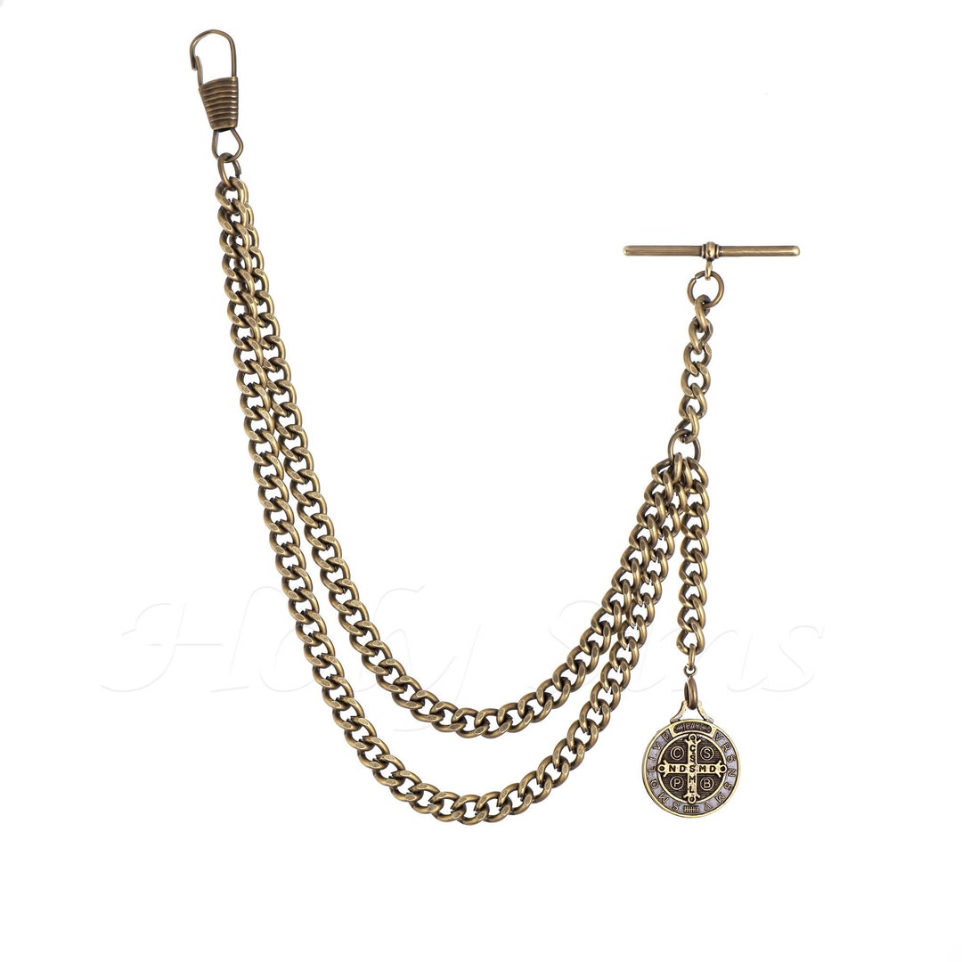 Bronze Albert Pocket Watch Fob Chain With Pendant - Etsy