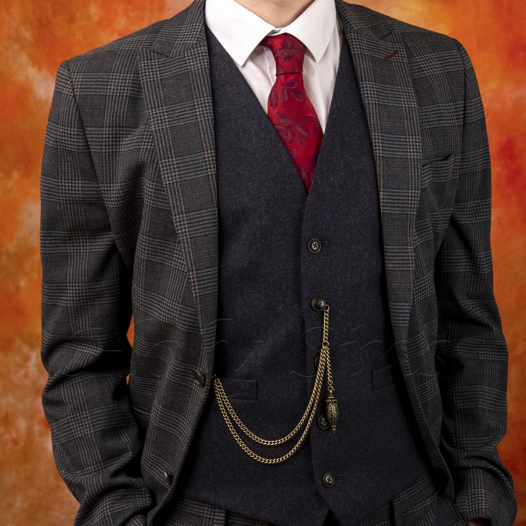 Bronze Albert Pocket Watch Fob Chain With Pendant - Etsy