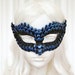 Metallic Blue and Black Lace Masquerade Mask Blue Venetian - Etsy