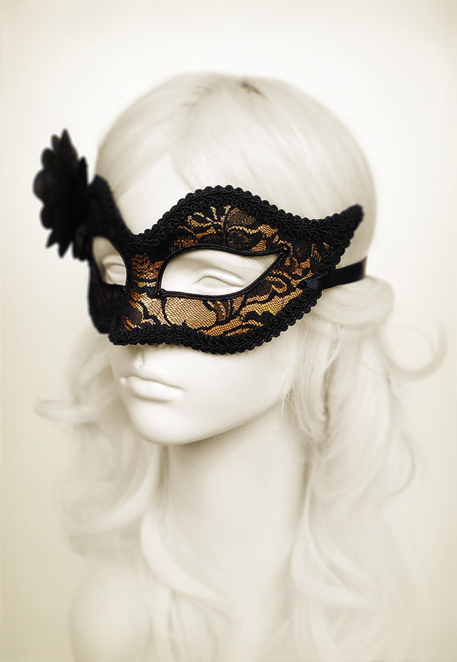 Gold and Black Lace Masquerade Mask Gold Venetian Mask - Etsy
