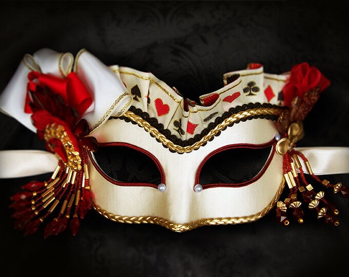 Mix Color Suit Symbols / Playing Cards Masquerade Mask - Venetian Style ...