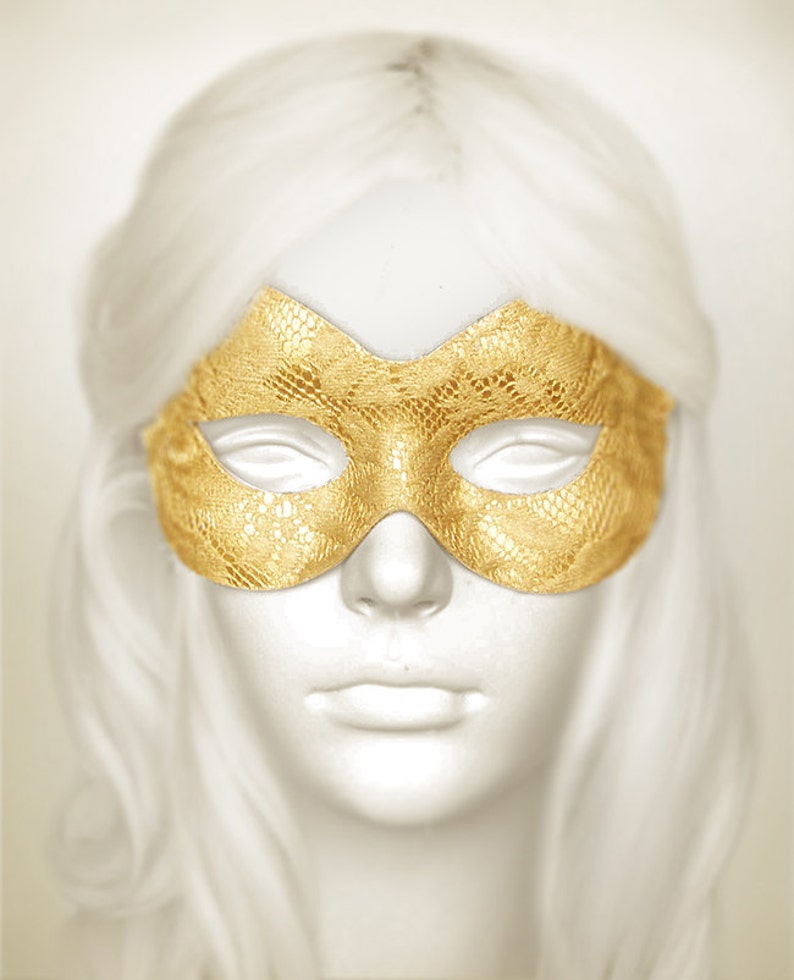 Gold Lace Masquerade Mask Lace Covered Venetian Style Prom - Etsy