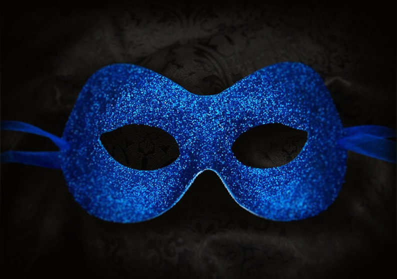Glitter Royal Blue Masquerade Mask - Shimmering Blue Venetian Style ...