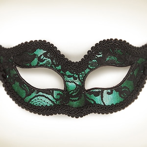 Metallic Green and Black Lace Masquerade Mask - Green Venetian Mask ...