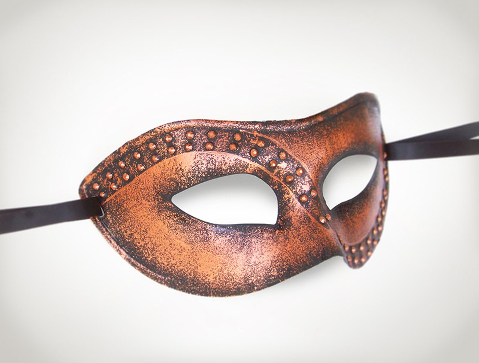 Handpainted Metallic Copper / Bronze Masquerade Mask - Copper Venetian ...