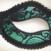 Metallic Green and Black Lace Masquerade Mask Green Venetian Mask ...