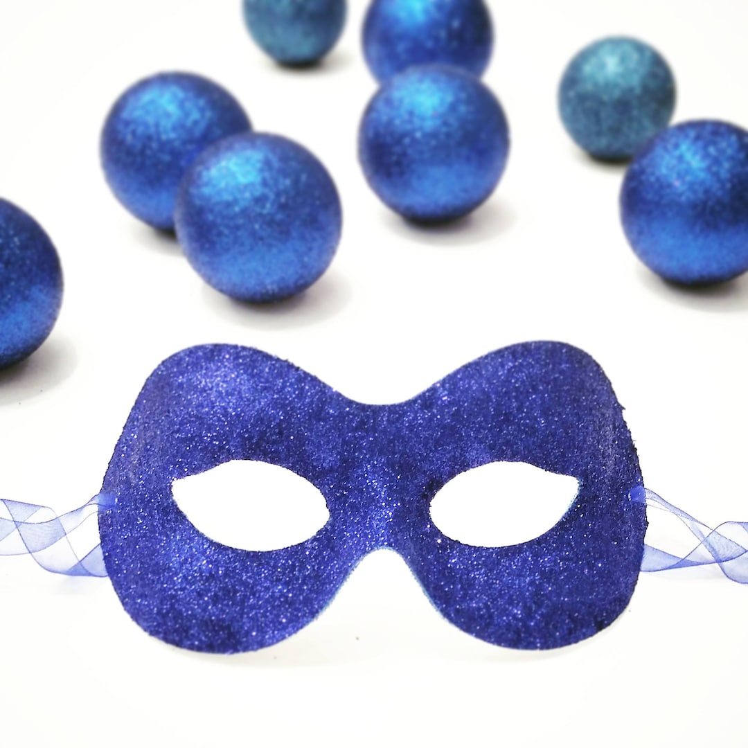 Glitter Royal Blue Masquerade Mask - Shimmering Blue Venetian Style ...
