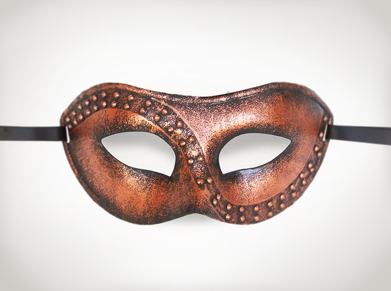 Handpainted Metallic Copper / Bronze Masquerade Mask - Copper Venetian ...