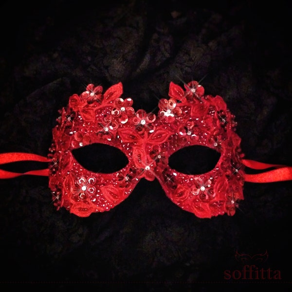 Red Masquerade Mask - Etsy