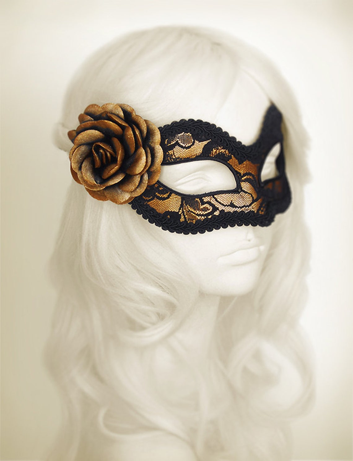 Gold and Black Lace Masquerade Mask Gold Venetian Mask - Etsy