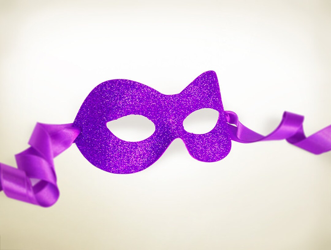Glitter Purple Masquerade Mask - Shimmering Purple Venetian Style ...