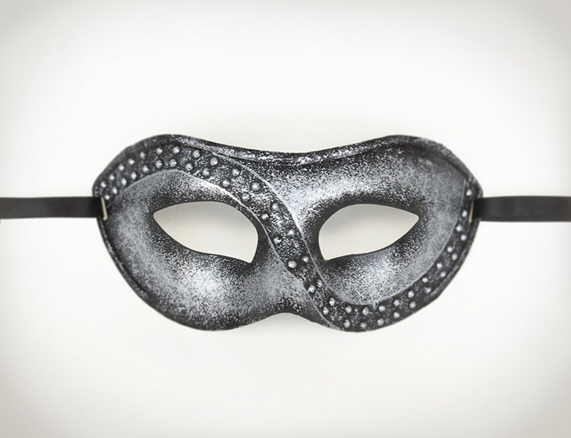 Handpainted Metallic Silver Masquerade Mask - Silver Venetian Mask With ...
