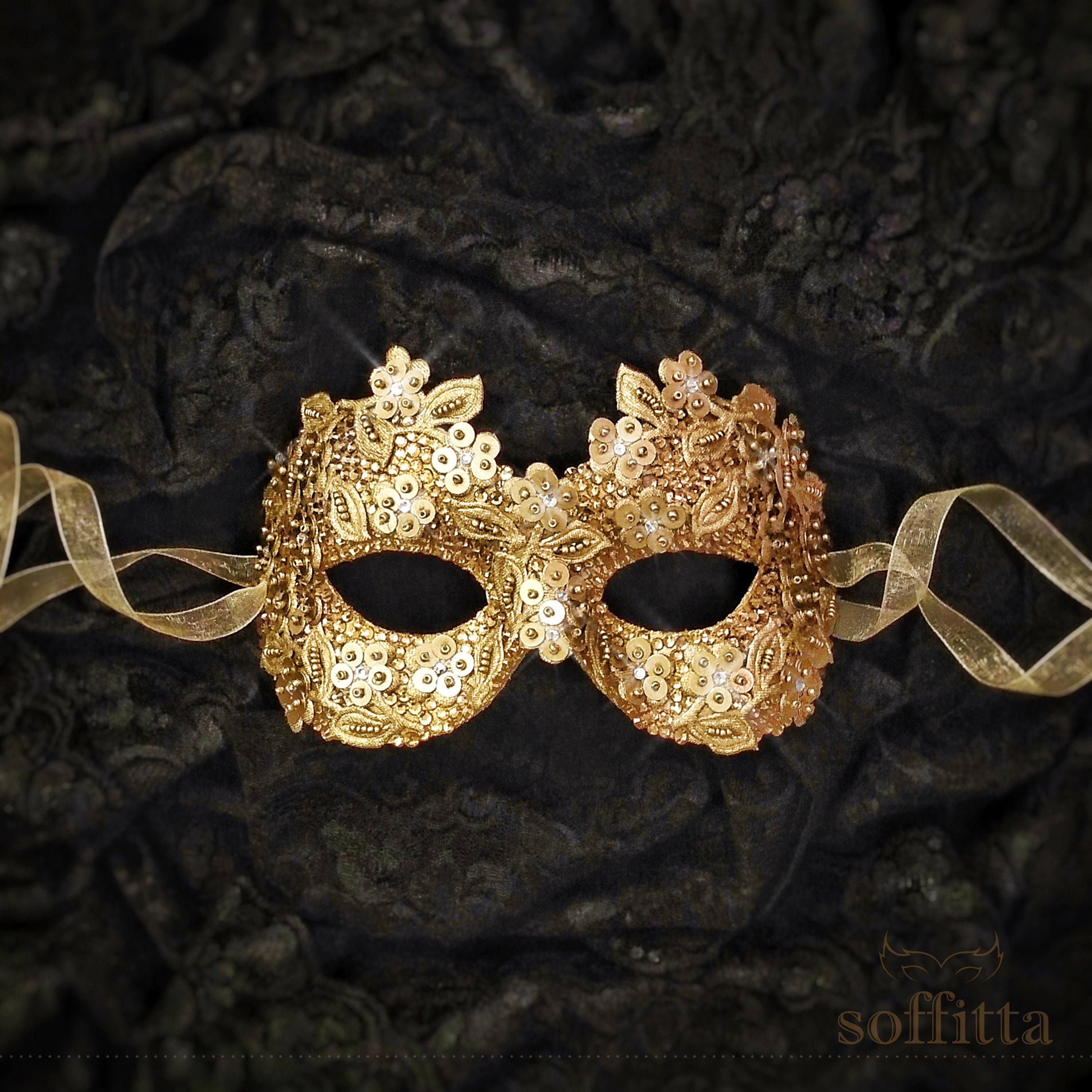 Gold And Black Couples Masquerade Mask Embellished | Etsy