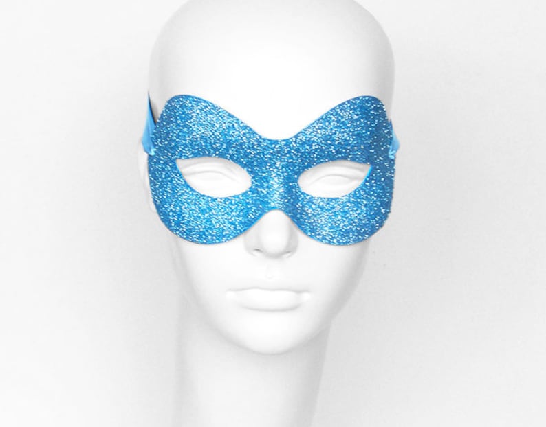 Glitter Blue Masquerade Mask - Shimmering Blue Venetian Style Halloween ...