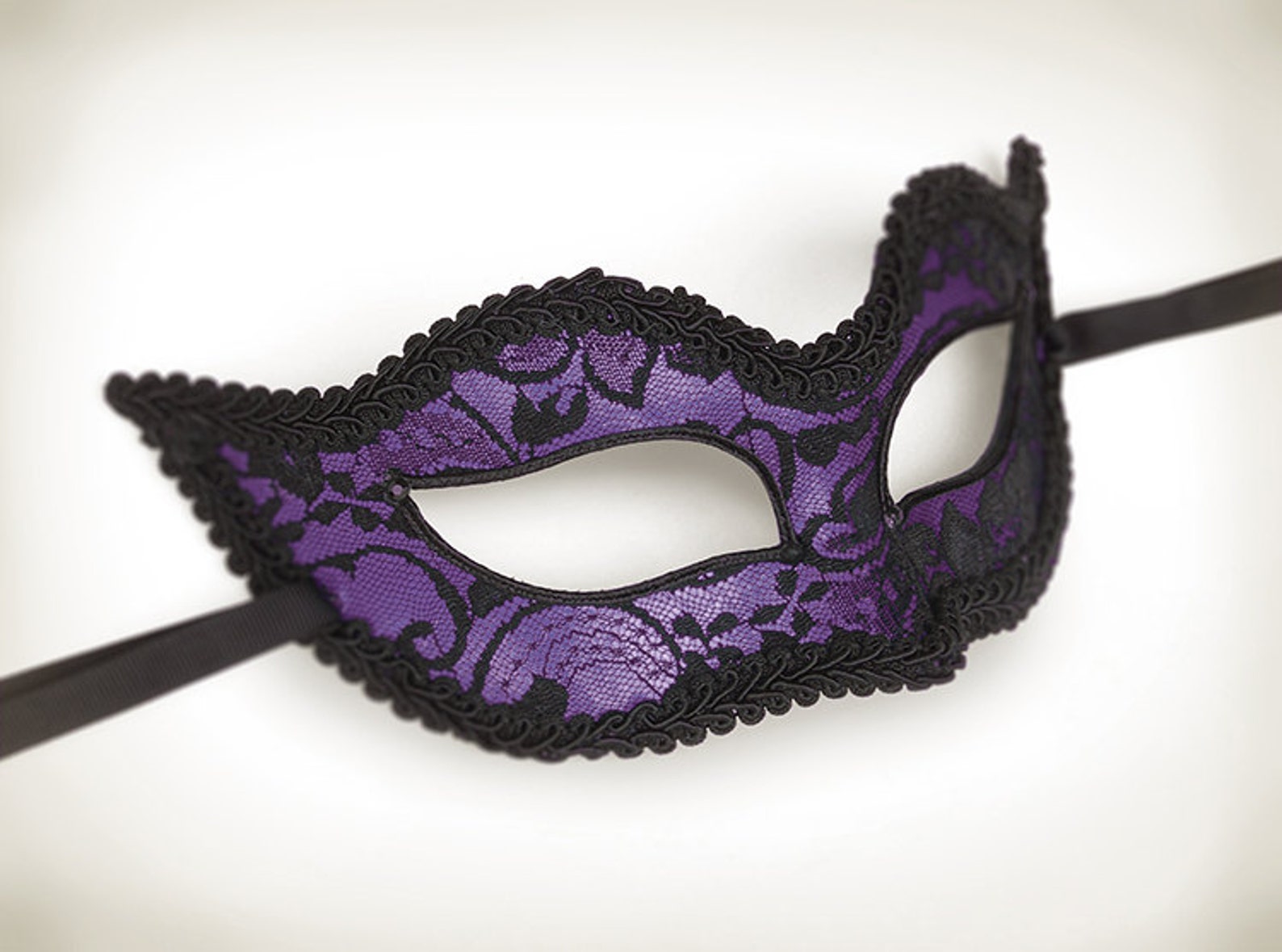 Metallic Purple and Black Lace Masquerade Mask - Etsy