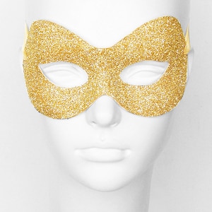 Glitter Gold Masquerade Mask - Shimmering Gold Venetian Style Halloween ...
