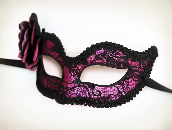 Pink Masquerade Mask Designs Pink & Pearls