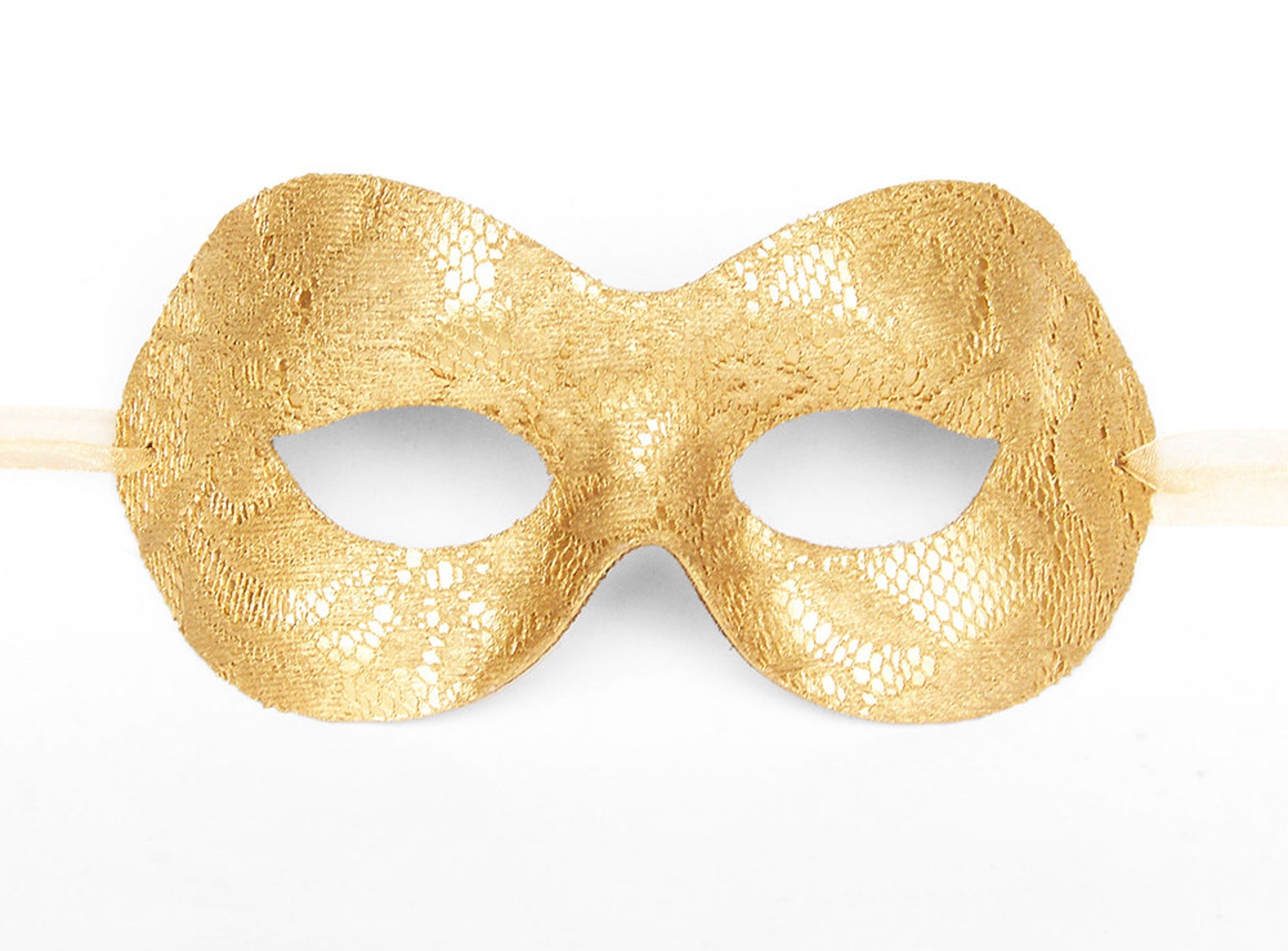 Gold Lace Masquerade Mask Lace Covered Venetian Style Prom - Etsy