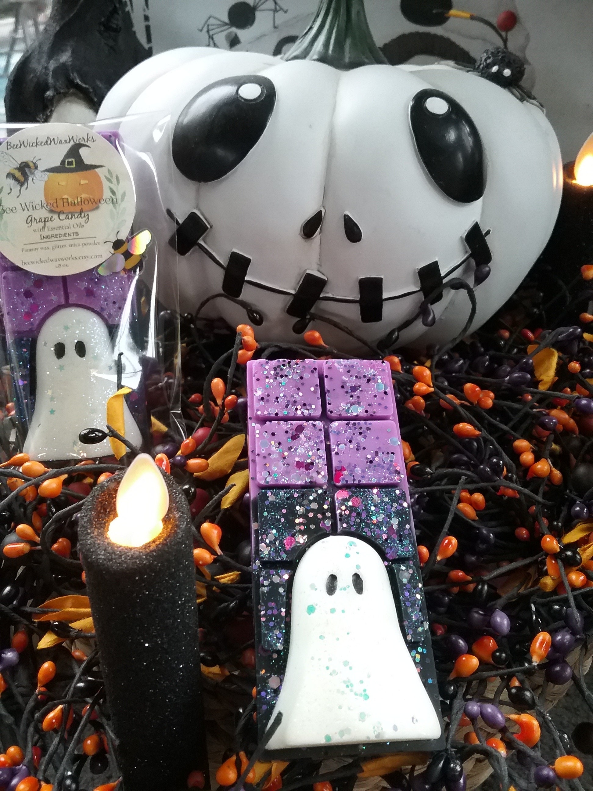 Grape Ghost Halloween Wax Melt Snap Bar Gift for Halloween - Etsy