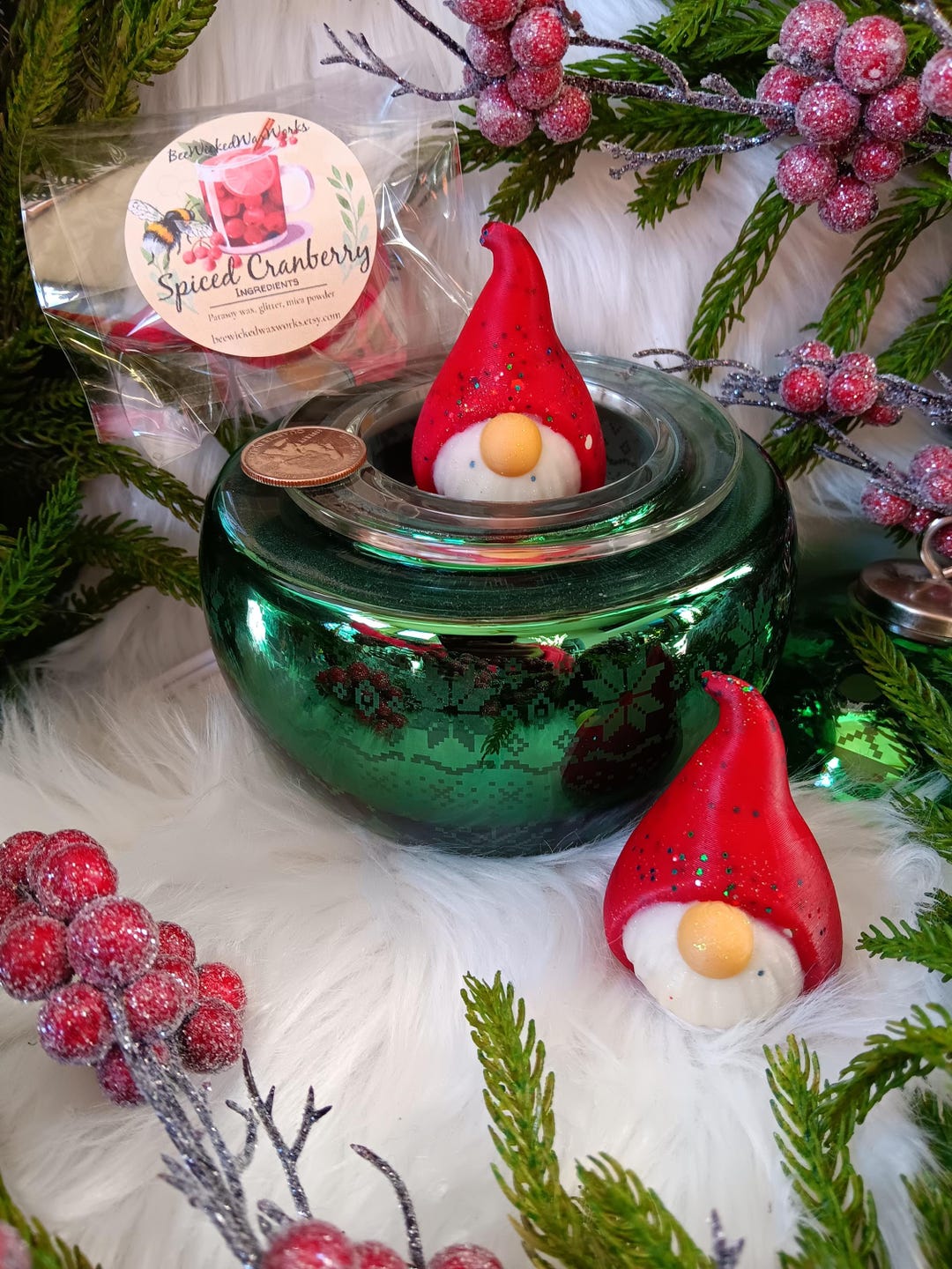 Spiced Cranberry Gnome Wax Melt Strong Scented Christmas Wax Melts for ...