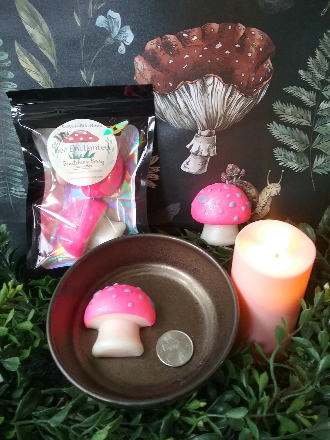 Bewitching Berry Mushroom Wax Melts Pouch Strong Scented Wax Melts for ...