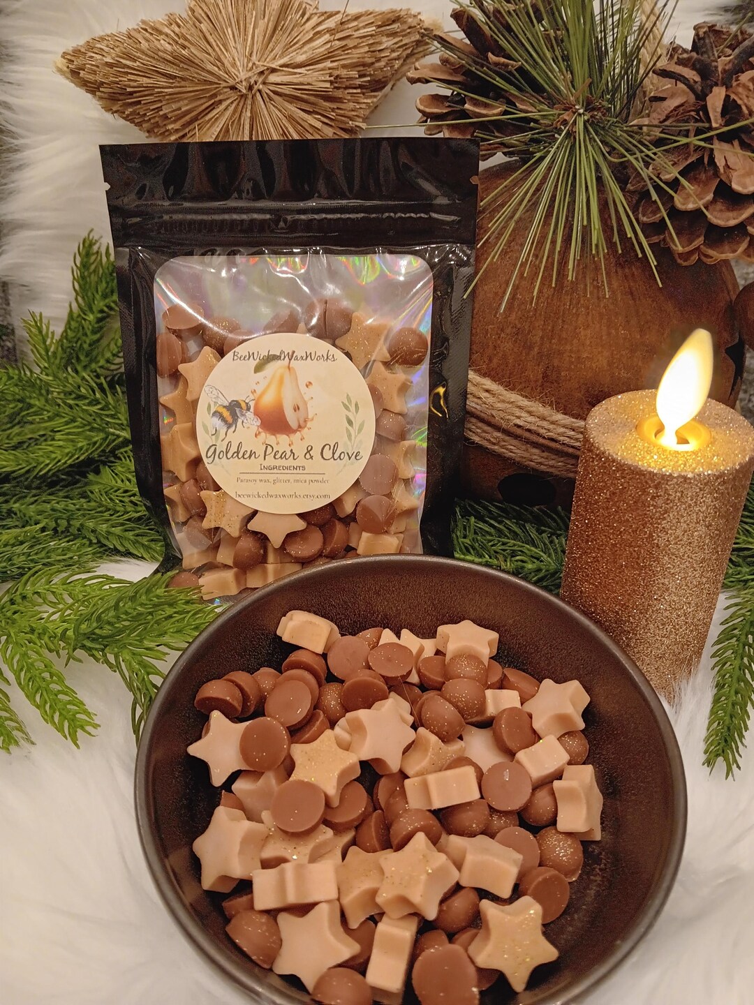 Golden Pear and Clove Mini Wax Melts Strong Scented Wax Melts for Wax ...