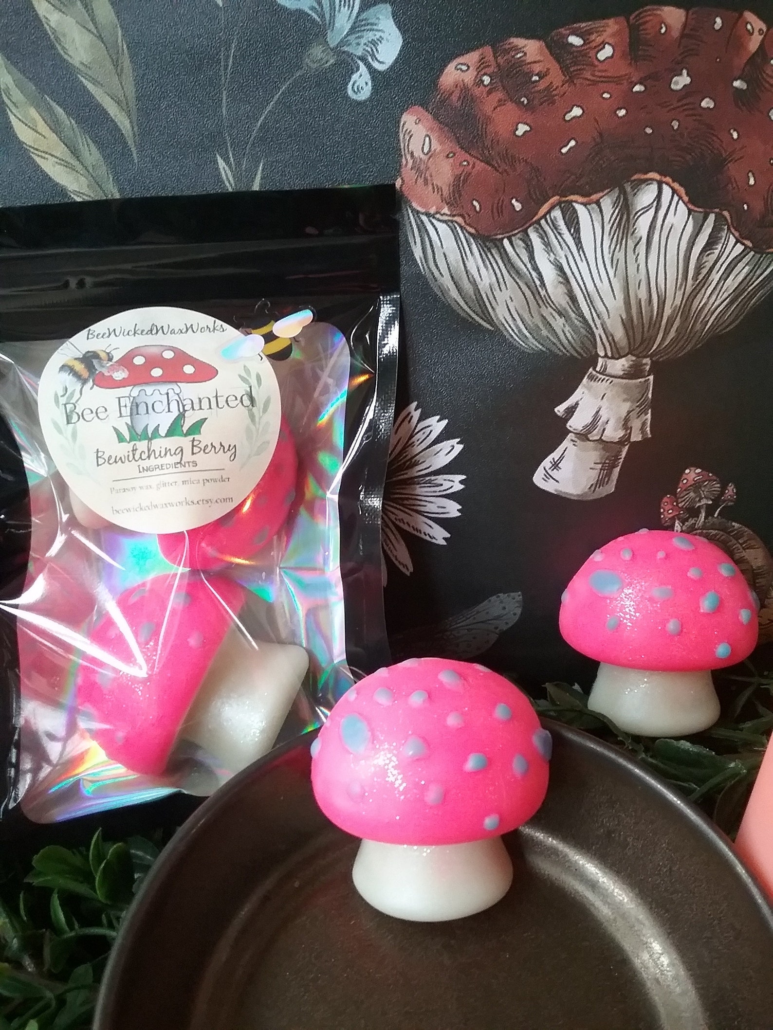 Bewitching Berry Mushroom Wax Melts Pouch Strong Scented Wax Melts for ...