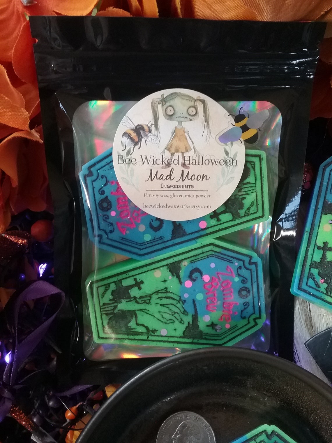 Mad Moon Zombie Coffin Wax Melts Strong Scented Wax Melts for Wax ...