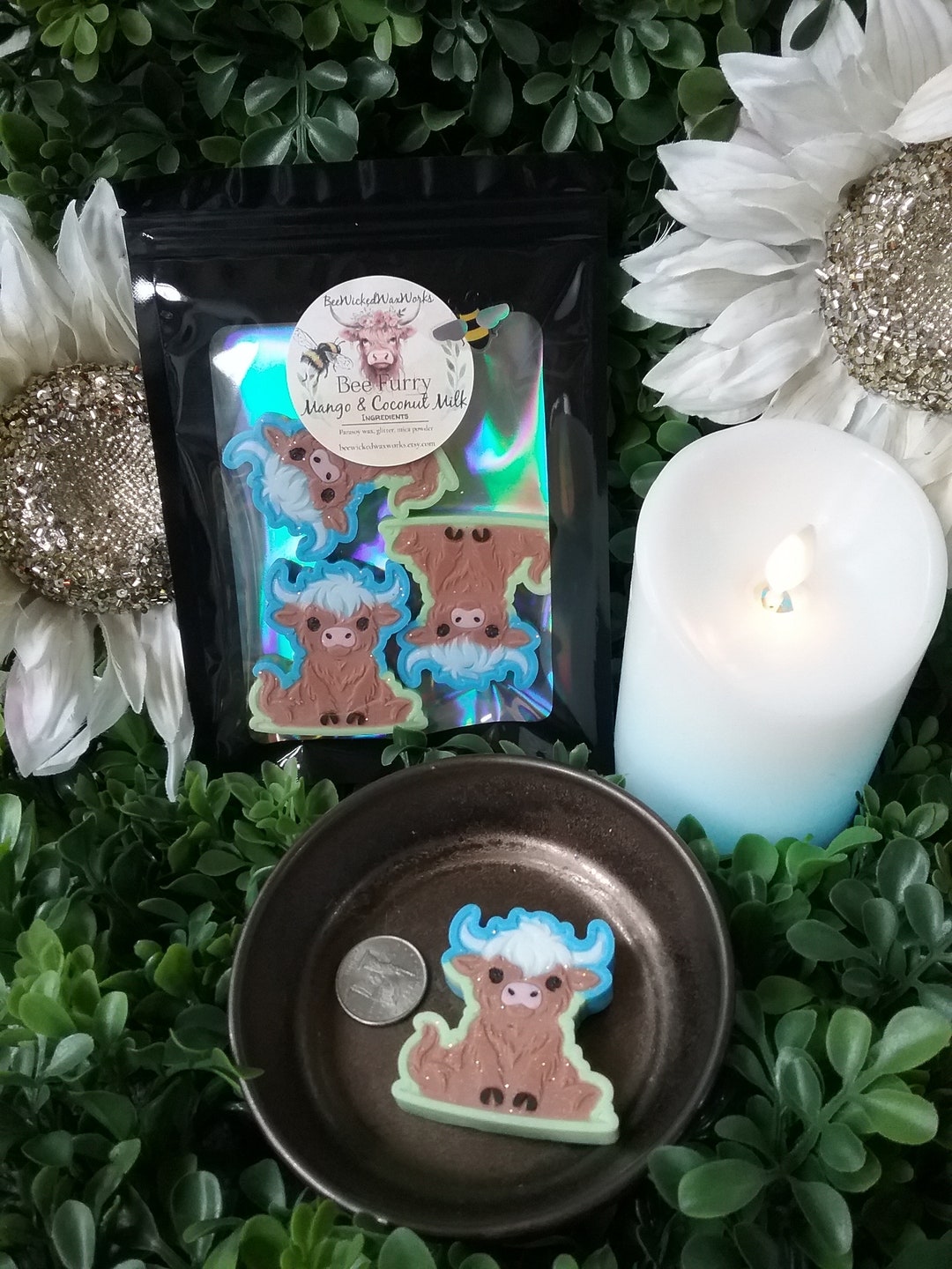 Mango and Coconut Milk Highland Cow Wax Melts Strong Fruit Scented Wax ...