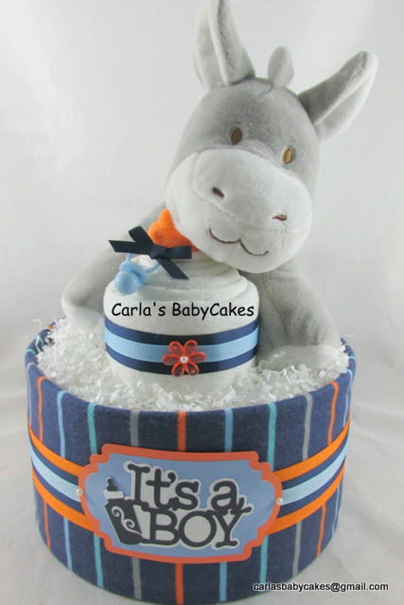 Boy diaper cake, Baby shower centerpiece decoration, Baby diaper cake ...