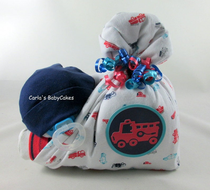 Stork Bundle Baby Boy Diaper Cake Baby Diaper Cake Fireman - Etsy