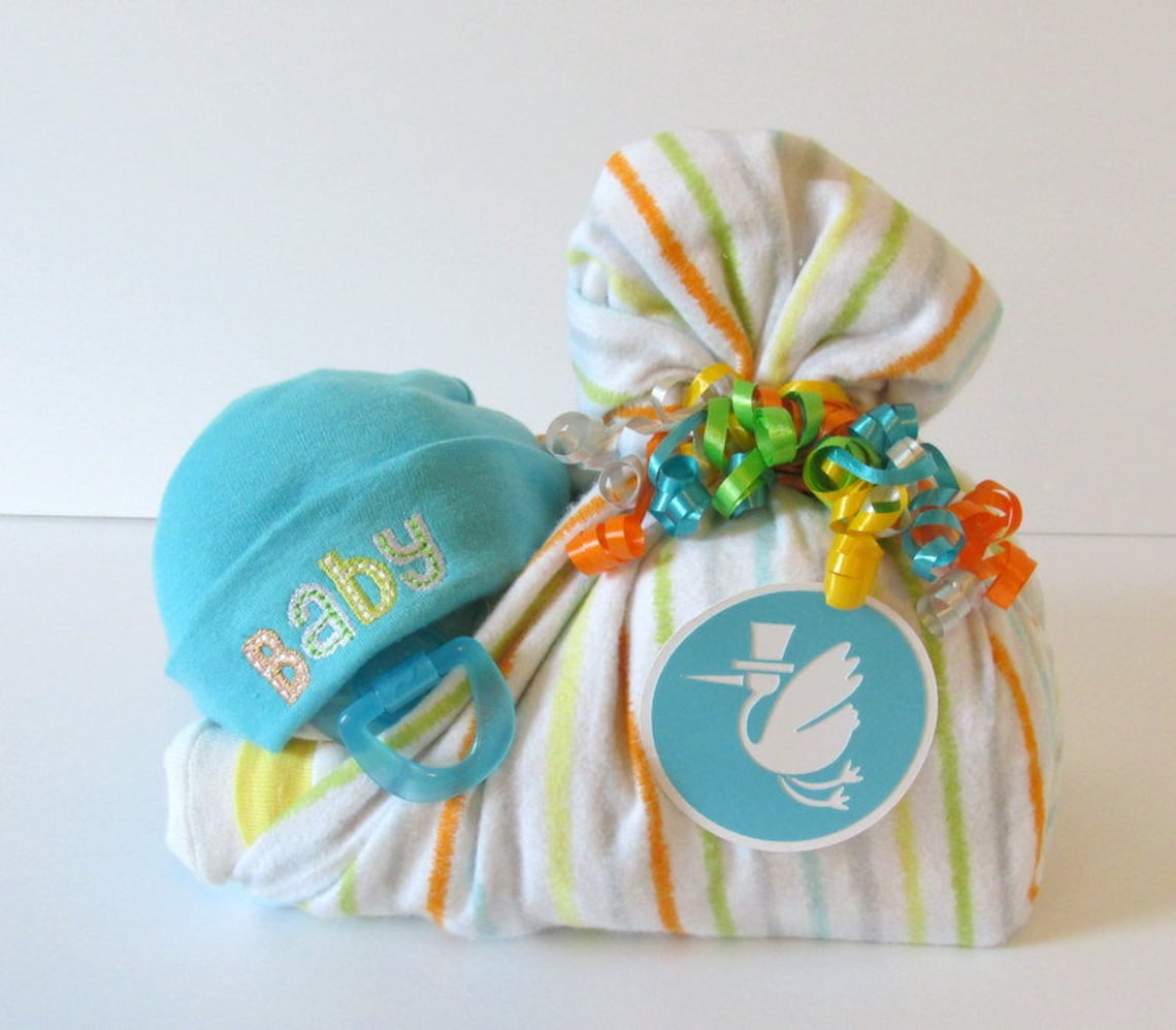 Stork Bundle Baby Unique Baby Gift Stork Bundle Baby Shower - Etsy
