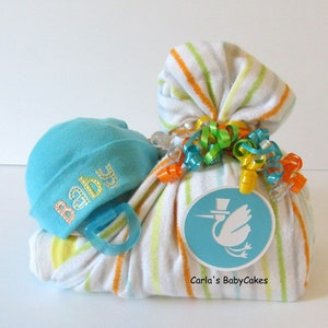 Stork Baby Bundle, Neutral Diaper Cake, Baby Shower Gift - Etsy
