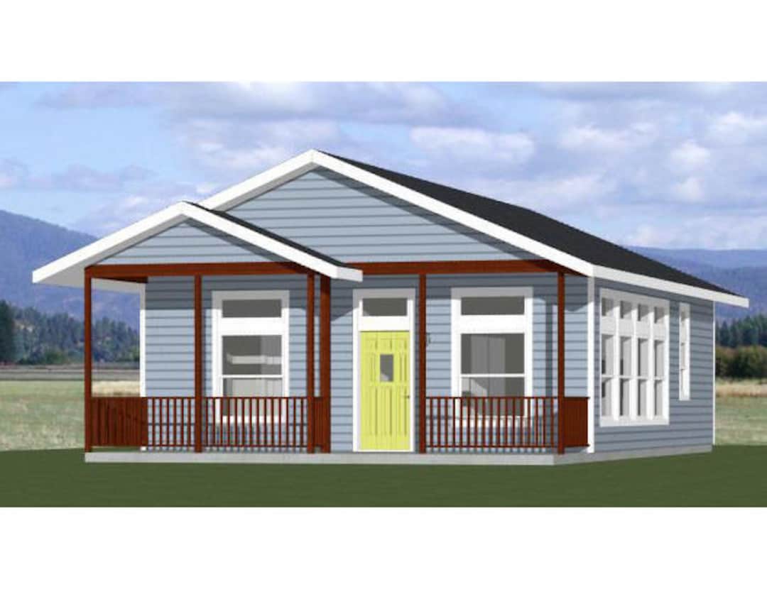26x34 House -- 2-bedroom 1-bath -- 884 Sq Ft -- PDF Floor Plan ...