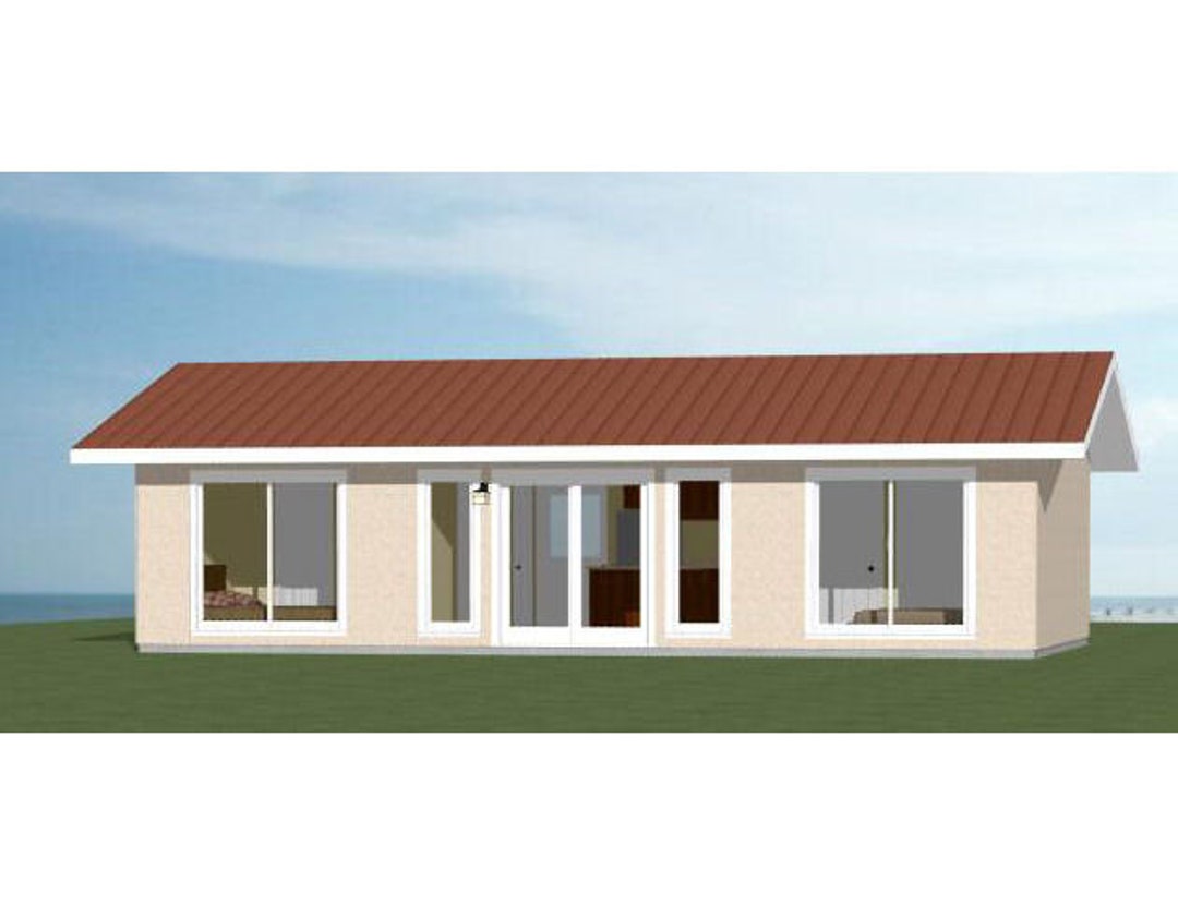 36x20 House -- 2-bedroom 2-bath -- 720 Sq Ft -- PDF Floor Plan ...