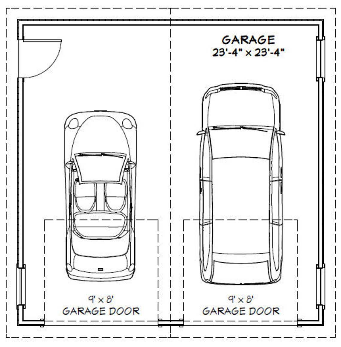 24x24 2-car Garages -- 576 Sq Ft -- 9ft Walls -- PDF Floor Plan ...