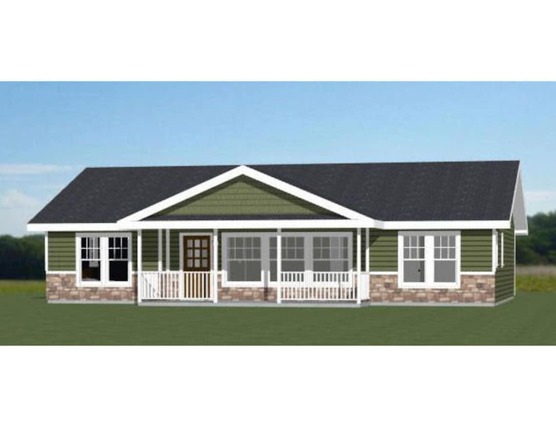 46x30 House -- 4-bedroom 2-bath -- 1,338 Sq Ft -- PDF Floor Plan ...