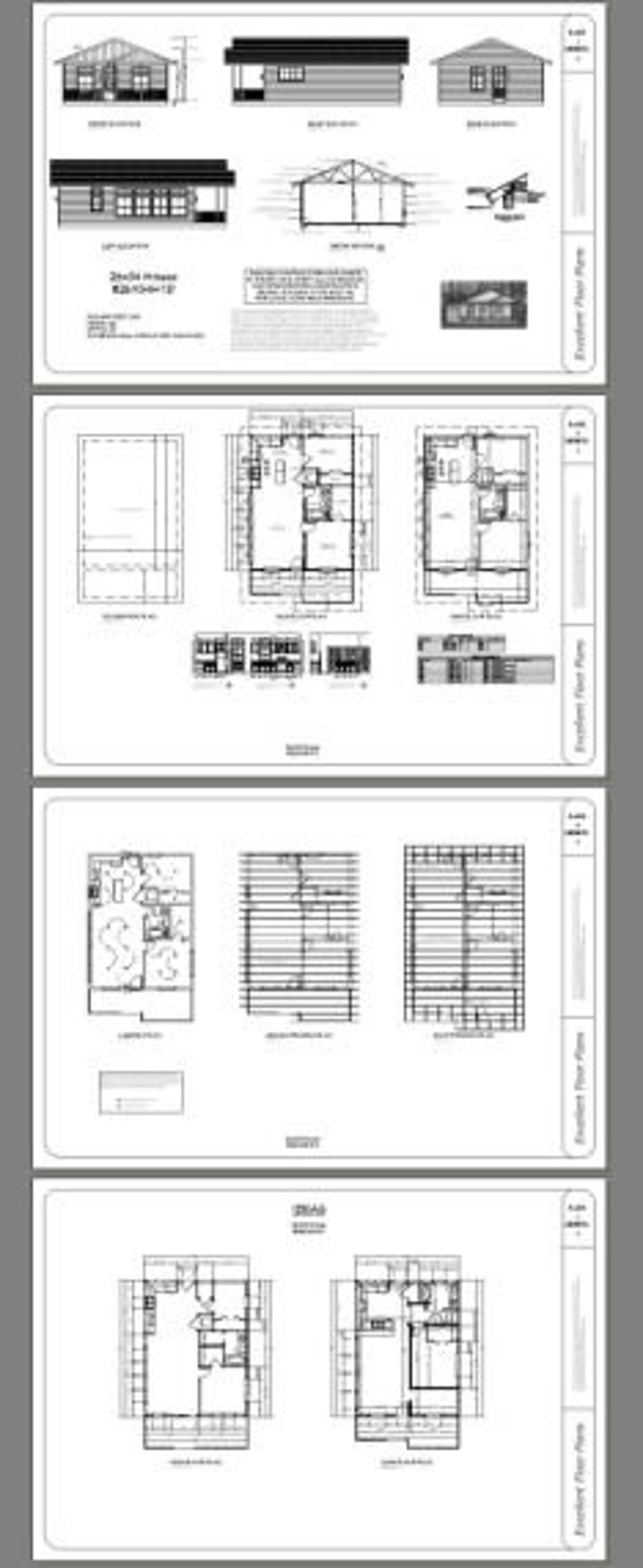 26x34 House -- 2-bedroom 1-bath -- 884 Sq Ft -- PDF Floor Plan ...