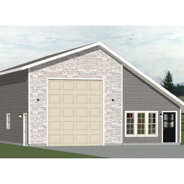 Rv Garage Plan With Apartment - Etsy